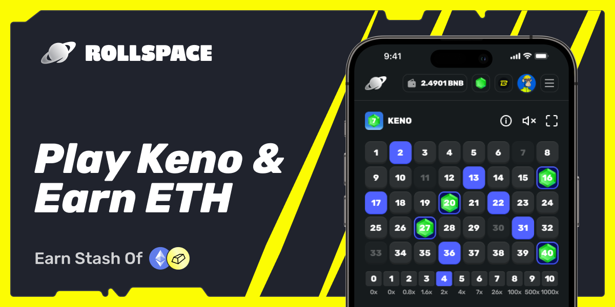 Keno Crypto Gambling Game | Play Keno to Earn ETH and BNB | Rollspace